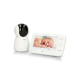 Alecto Video-Babyphone mit 5 Farbdisplay, 4 Schlaflieder und/oder natürliche Klänge, weiß