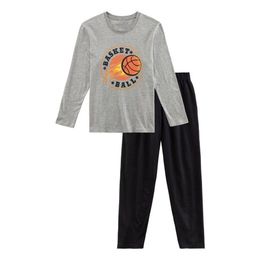 AUTHENTIC LE JOGGER Pyjama (2 tlg., 1 Stück) mit Basketball-Aufdruck, bunt|grau|schwarz