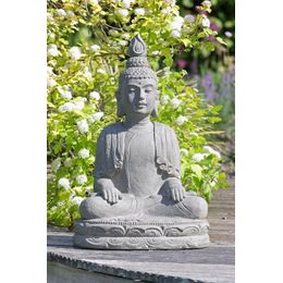 Gilde Buddhafigur "Relax" aus Fiberglas in grau