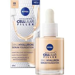 Nivea Gesichtspflege Make-up 3in1 Hyaluron Serum Foundation 02 Mittel