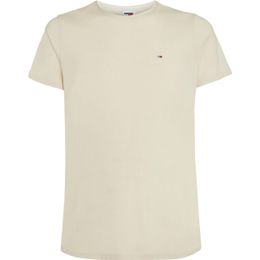 Tommy Jeans T-Shirt, Rundhals-Ausschnitt, Slim-Fit, für Herren, beige, XL