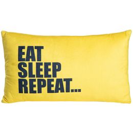 SONSTIGE Kissen EAT SLEEP REPEAT (BHT 50x30x12 cm) BHT 50x30x12 cm gelb Dekokissen