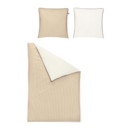 SONSTIGE irisette Bettwäsche LINEA Mako-Satin (BL 155x220 cm) BL 155x220 cm beige Bettbezug Bettzeug