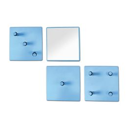 SONSTIGE HAKU Möbel Wandgarderobe 4-er Set (BHT 15x15x6 cm) BHT 15x15x6 cm blau Garderobenpaneel Garderobe Garderobenleiste Garderobenset