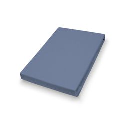 H.G. Hahn-Haustextilien Spannbettlaken Jersey blau (BL 150x200 cm)