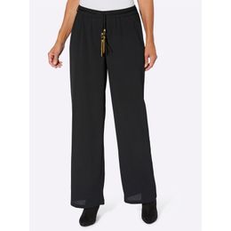 Heine Damen Schlupfhose, Schwarz, Gr. 40, Weite Hosen, Material: Polyester
