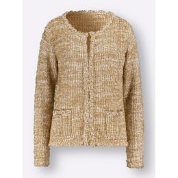 WITT Damen Strickjacke im soften Material-Mix, champagner, Gr&ouml;&szlig;e 36