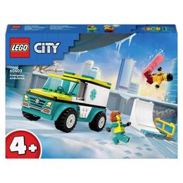 Lego® Konstruktionsspielsteine CITY Rettungswagen und Snowboarder