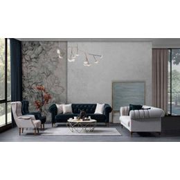 JVmoebel 3-Sitzer Dunkelgrüner Wohnzimmer Luxus Sofa Moderne Couch Holzgestell