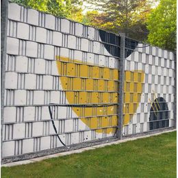 MyMaxxi Sichtschutzstreifen Zaunsichtschutz gelbe Halbkreise Sichtschutz Garten Zaun