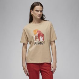 Jordan Damen-T-Shirt mit Collage - Braun