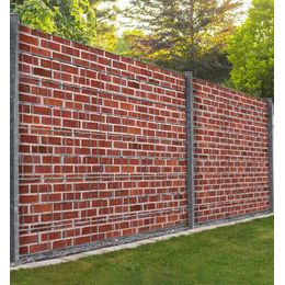 MyMaxxi Sichtschutzstreifen Zaunsichtschutz rote Ziegelsteine verwaschen Sichtschutz Garten Zaun