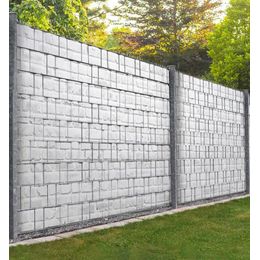 MyMaxxi Sichtschutzstreifen Zaunsichtschutz helle Ziegelsteine weiß Sichtschutz Garten Zaun