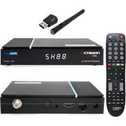 Octagon SX88 V2 4K UHD S2+IP Multistream SAT Receiver + 600 Mbits Wifi Stick SAT-Receiver