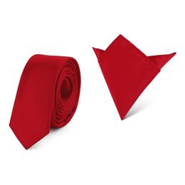 Ladeheid Krawatte Herren Schmale Krawatte & Einstecktuch Set SP/P (150cmx5cm