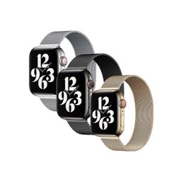 FIDDY Smartwatch-Armband Für Apple Watch 1-9/SE Metallisches Milanaise-Edelstahlarmband