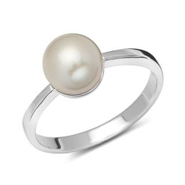UNIQUE Fingerring UNIQUE Silberring 925 poliert mit weißer Perle SR0158