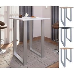 Vcm Premium Holz Alu Bartisch Tresen Stehtisch Bistrotisch Bartresen Tisch Xona 80x80 cm