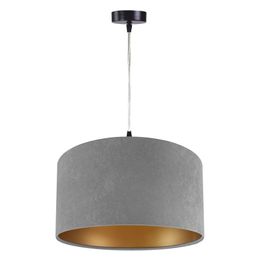 Kiom Pendelleuchte Hängeleuchte Jalua P Velours grey & gold Ø 40 cm 10624