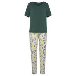 Lascana Pyjama 'LAS Summer Fruits PJ' Damen Gr&ouml;&szlig;e L gr&uuml;n / mischfarben Winterkleid