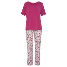 Lascana Pyjama 'Summer' Damen Gr&ouml;&szlig;e XS dunkelgr&uuml;n / cyclam / mandarine / hellpink / wei&szlig; Winterkleid