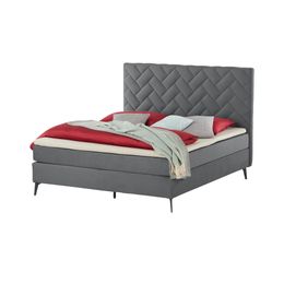 SKAGEN BEDS Boxspringbett Weave ¦ grau ¦ Maße (cm): B: 180 H: 122