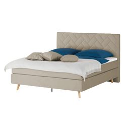 SKAGEN BEDS Boxspringbett Weave ¦ beige ¦ Maße (cm): B: 160 H: 122