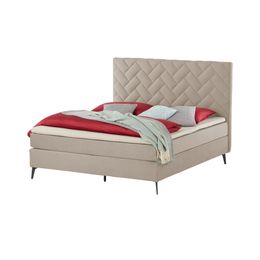 SKAGEN BEDS Boxspringbett Weave ¦ beige ¦ Maße (cm): B: 160 H: 122