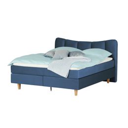 SKAGEN BEDS Boxspringbett Dalur ¦ blau ¦ Maße (cm): B: 200 H: 110