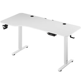 Casaria Höhenverstellbarer Schreibtisch Weiß 160x75x73-118cm
