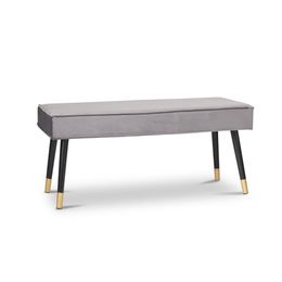 LIFA LIVING Sitzbank Barcelona Grau, aus Samt, 101 x 42 x 45 cm