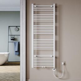 Sonni - Badezimmerheizkörper elektrischer Thermostat Handtuchhalter Handtuchtrockner Mittelanschluss weiß 1640x600mm Leistung 900W
