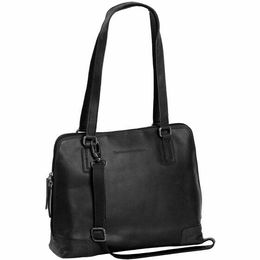 The Chesterfield Brand Wax Pull Up Schultertasche Leder 30 cm Laptopfach schwarz