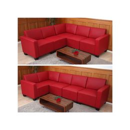 MCW Modular Sofa-System Couch-Garnitur Moncalieri 5, Kunstleder ~ rot