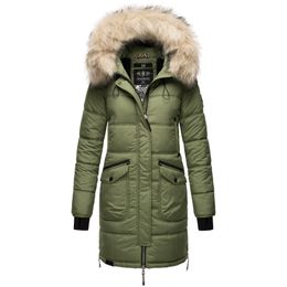 Marikoo Damen Winter Parka Steppmantel mit Abnehmbarem Kunstfellkragen Chaskaa