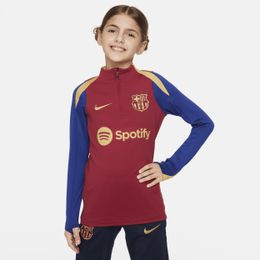 FC Barcelona Strike Nike Dri-FIT Fußball-Drill-Oberteil für ältere Kinder - Rot