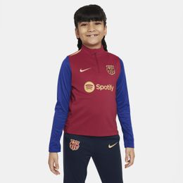 FC Barcelona Academy Pro Nike Dri-FIT-Fußball-Drill-Oberteil für jüngere Kinder - Rot