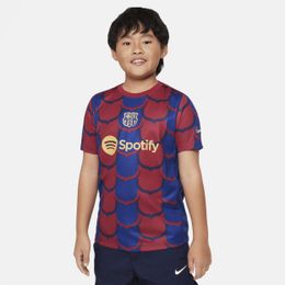 FC Barcelona Academy Pro Nike Dri-FIT-Pre-Match-Fußballoberteil für ältere Kinder - Blau