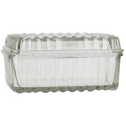 IB Laursen Butterbox mit Rillen aus Glas, 11.5 x 8.5 x 5.5 cm