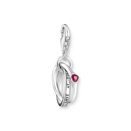 Thomas Sabo Charm-Anhänger Together-Ring mit rotem Stein Silber