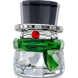 Swarovski Dekofigur Kristallfigur Holiday Cheers Schneemann, Klein, 5596387 (1 St), Swarovski® Kristall, bunt|grün|rot|schwarz|weiß