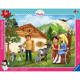 RAVENSBURGER VERLAG Rahmenpuzzle CLARA BESUCHT HEIDI IN DEN BERGEN 40-teilig