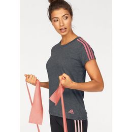 Große Größen: adidas Performance T-Shirt »ESSENTIALS 3S SLIM TEE«, grau-rosé, Gr.XXL