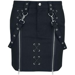 Gothicana by EMP Skirt with Eyelets and Straps Kurzer Rock schwarz in M