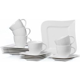 Ritzenhoff & Breker Ritzenhoff & Breker Kaffeeservice Geschirr-Set, Service Melodie (18-tlg), 6 Personen, Porzellan, 18 Teile, für 6 Personen, weiß