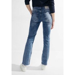 Cecil Bootcut-Jeans High Waist, blau