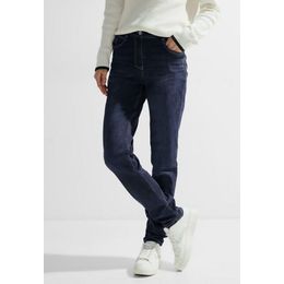 Cecil Slim-fit-Jeans TORONTO in dunkelblauer Waschung, blau