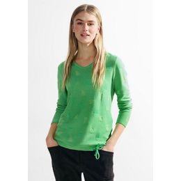 Cecil V-Ausschnitt-Pullover in Unifarbe, grün
