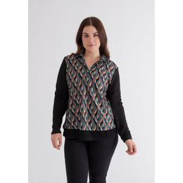 October Klassische Bluse mit angesagtem, geometrischem Print, blau|schwarz