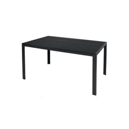 Mojawo Küchentisch Non-Wood Gartentisch Esstisch Aluminium anthrazit / schwarz 125x70cm